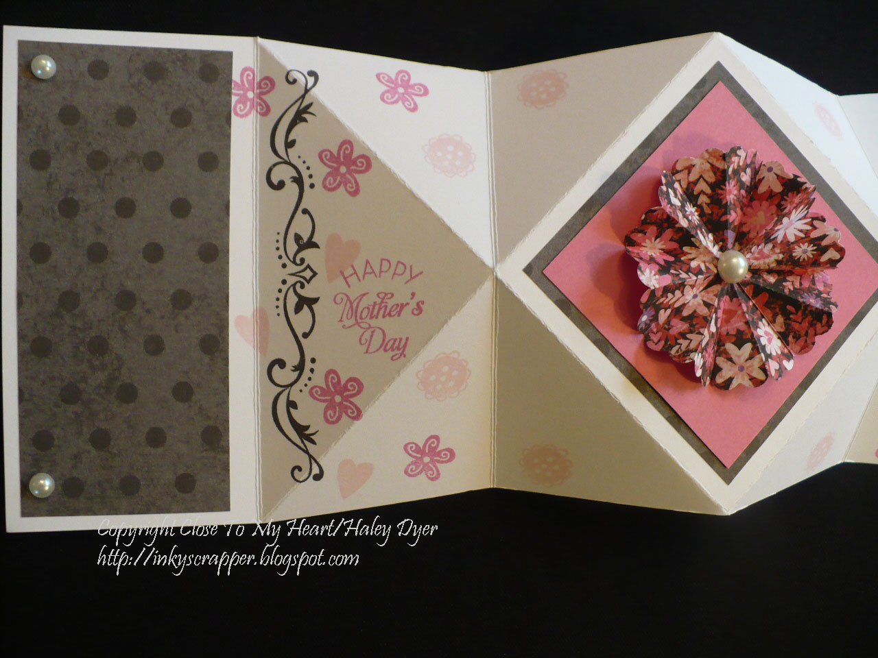 The Inky Scrapper: Diamond Fold Card & Pleated Scallop Flower Tutorials