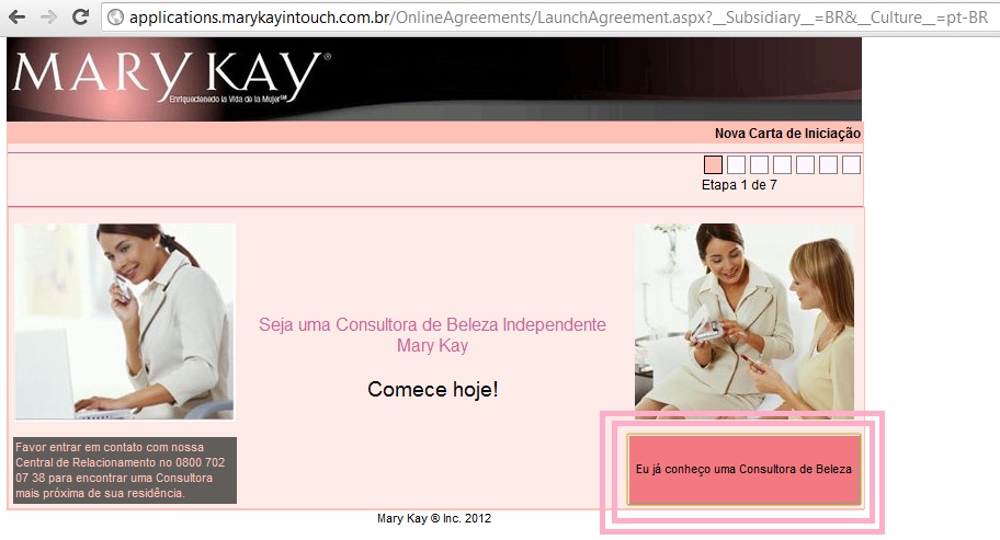 Seja Consultora Mary Kay: Consultora Mary Kay: Inicialização