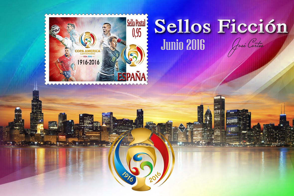 SELLOS FICCIÓN: Copa América, Centenario, 1916-2016