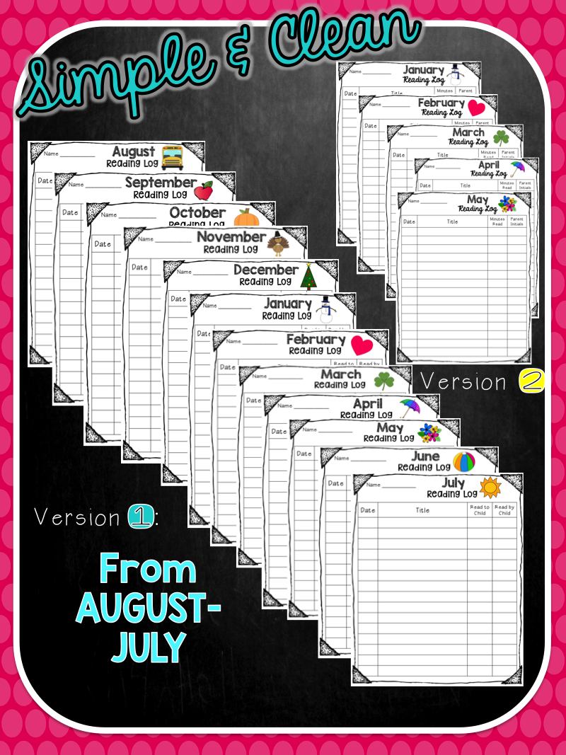 Mrs. MeGown's Second Grade Safari: Monthly Reading Logs for Elementary ...