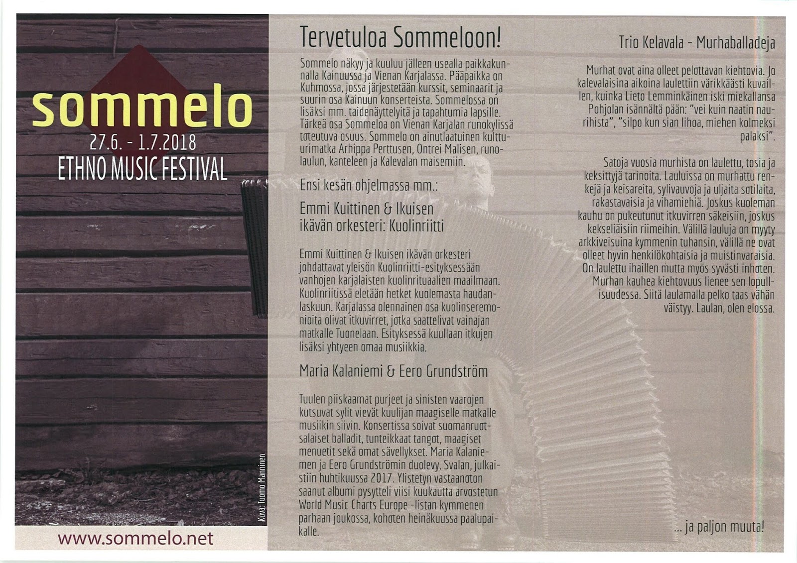 Musiikkijuhla Sommelo - Sommelo Ethno Music Festival: Kurkkaus kesän ...