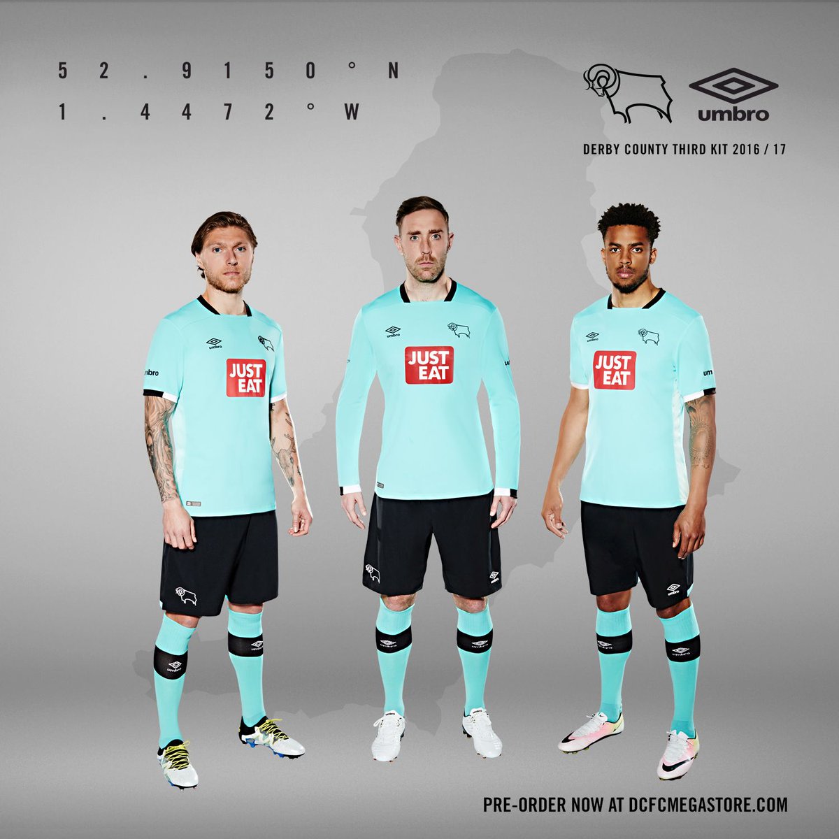 Derby County 16-17 Home, Away and Third Kits Released - Footy Headlines
