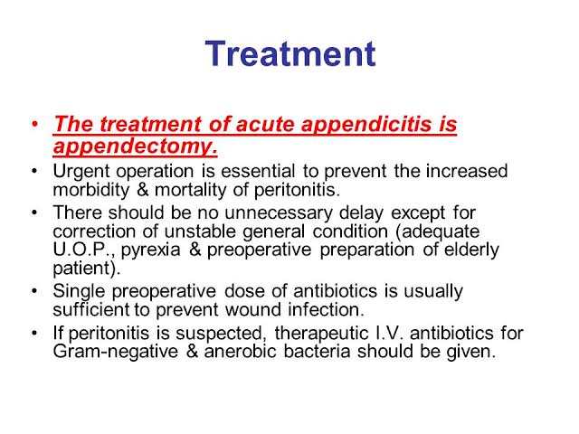 Diseases and patient care: Appendicitis and it's treatment