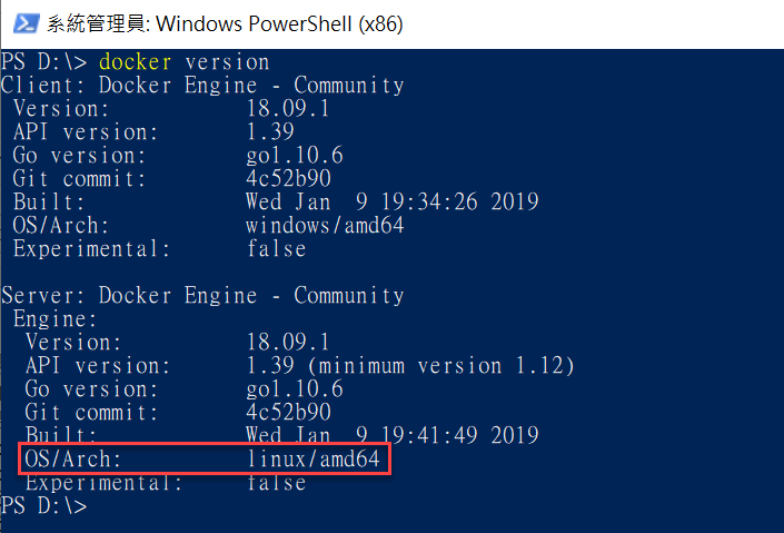[Docker] Image operating system "windows" cannot be used on this platform ~ m@rcus 學習筆記