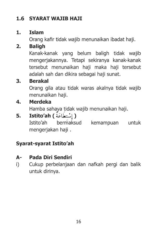 Haji 10: Syarat Wajib Haji