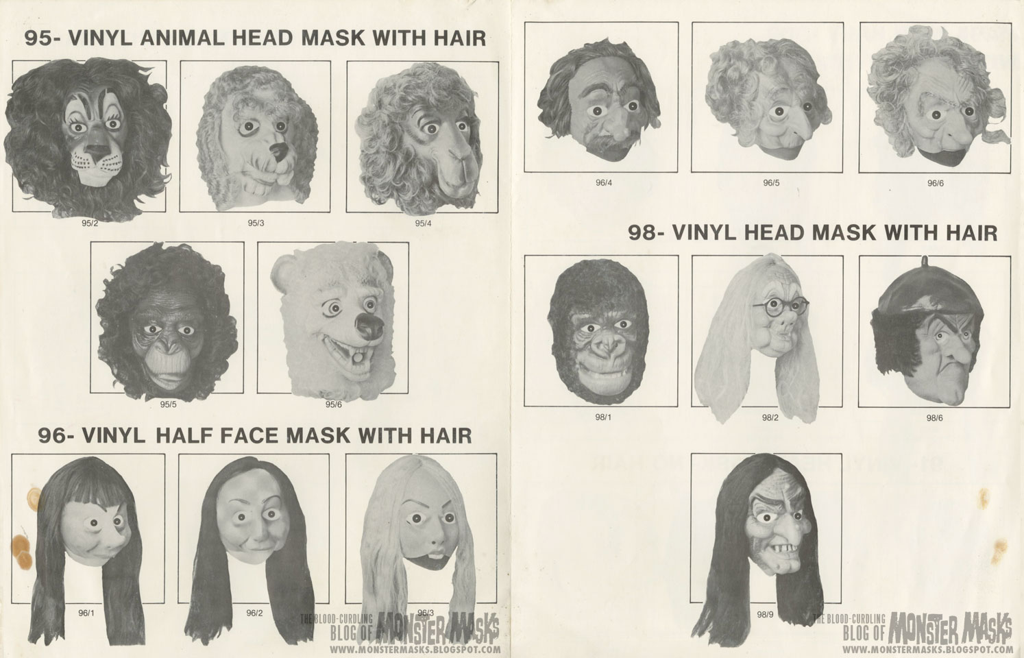 1978 Ideal Wig Co / Cèsar Mask Catalog | Blood Curdling Blog of Monster ...