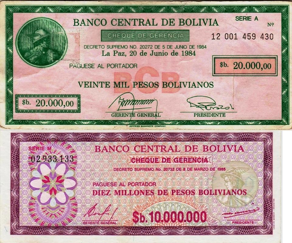 LOS BILLETES Y CHEQUES DE GERENCIA DE LA ÉPOCA DE LA HIPERINFLACIÓN EN ...