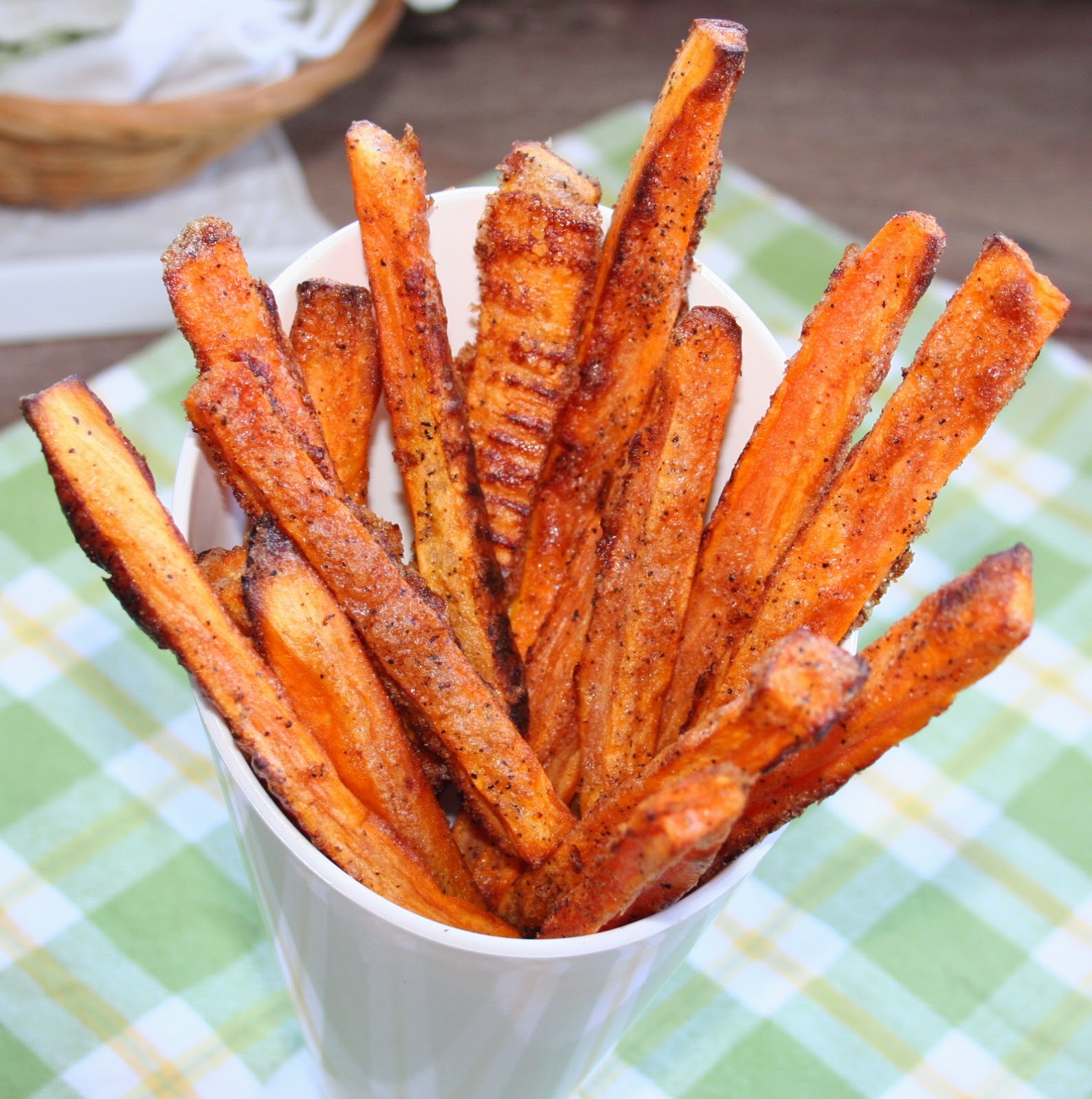 Frites de patates douces au four
