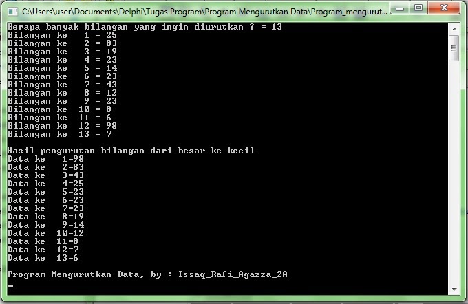 Program Mengurutkan Data Menggunakan Delphi