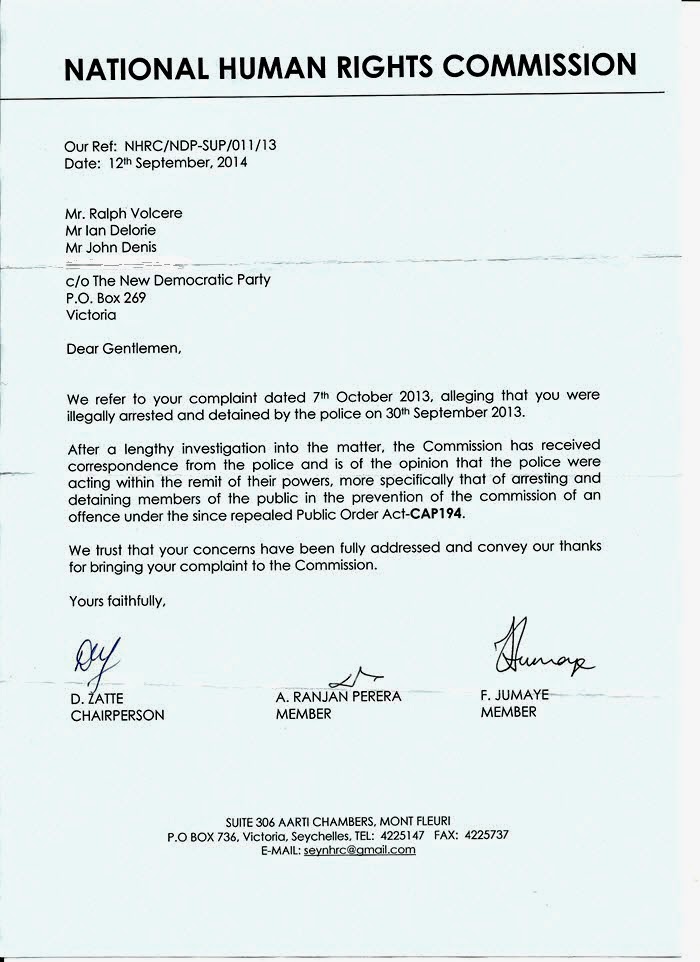 Seychelles Voice: THE SEYCHELLES NATIONAL HUMAN RIGHTS COMMISSION IS A ...