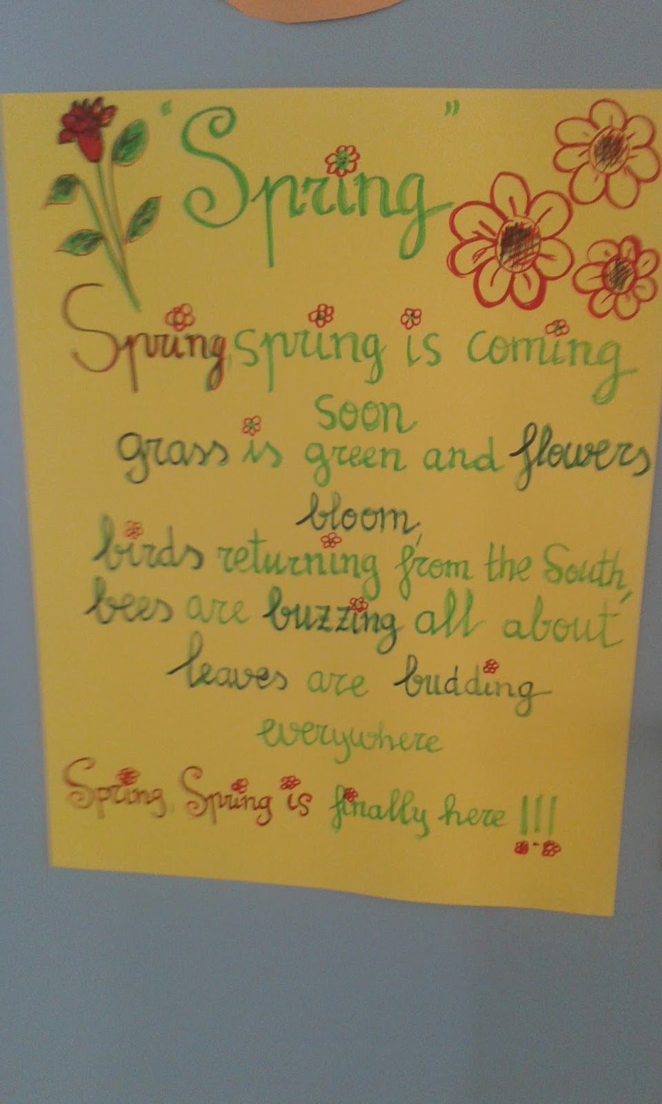 PLAYING ENGLISH IN MY NTRA. SRA. BOTOA PRIMARY SCHOOL.: Poem: Spring