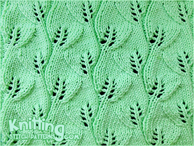 Overlapping leaves 🔅 Knitting Stitch Patterns