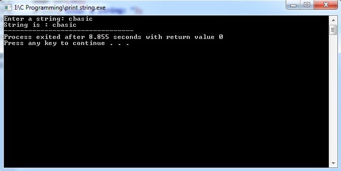 C Program to print string C Program to print string
