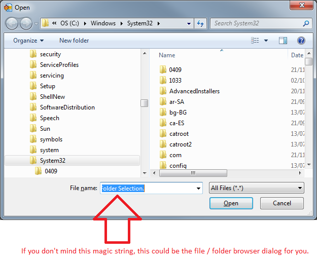 Alackofunderstanding Browsing For Files And Folders A C Wrapper For Shbrowseforfolder