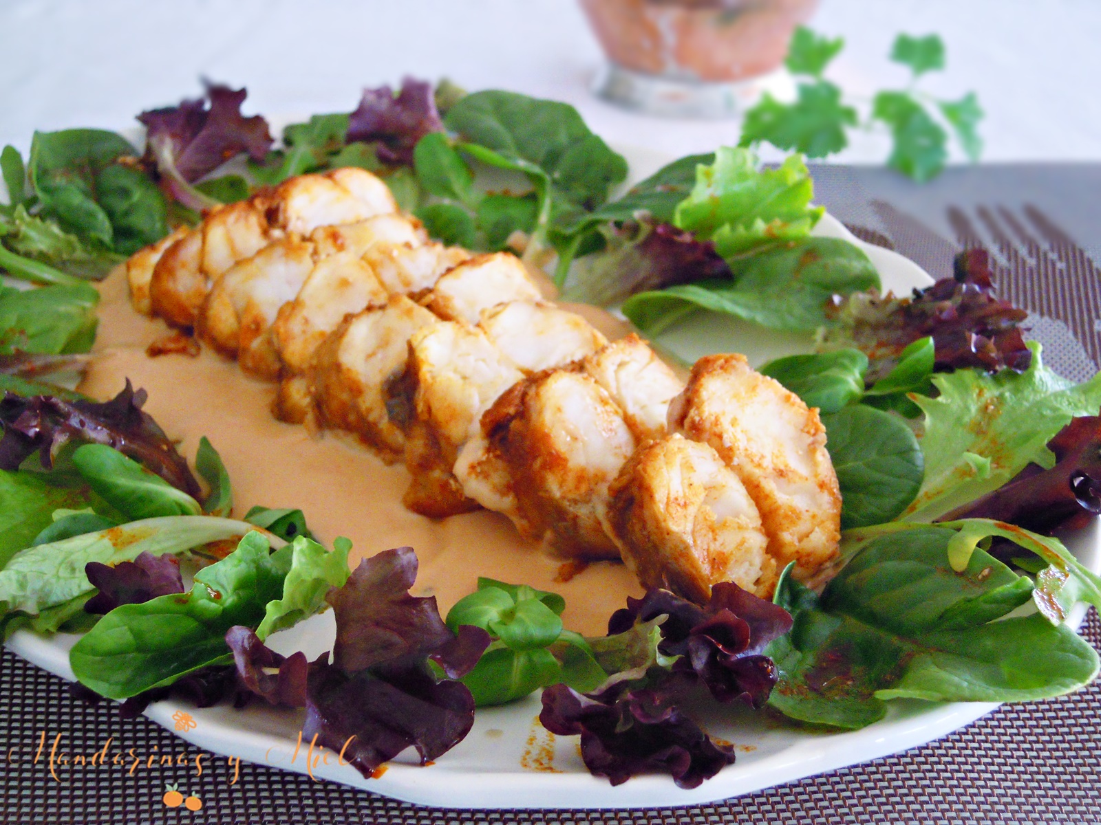 Rape alangostado en microondas | Mandarinas y miel