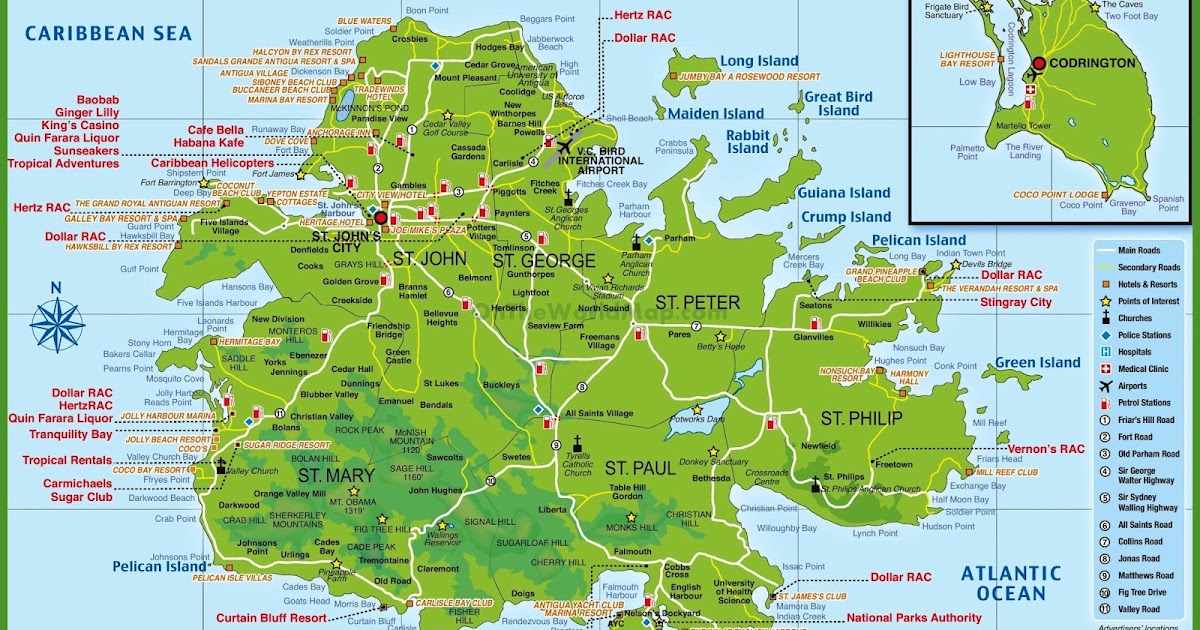 Antigua and Barbuda Map