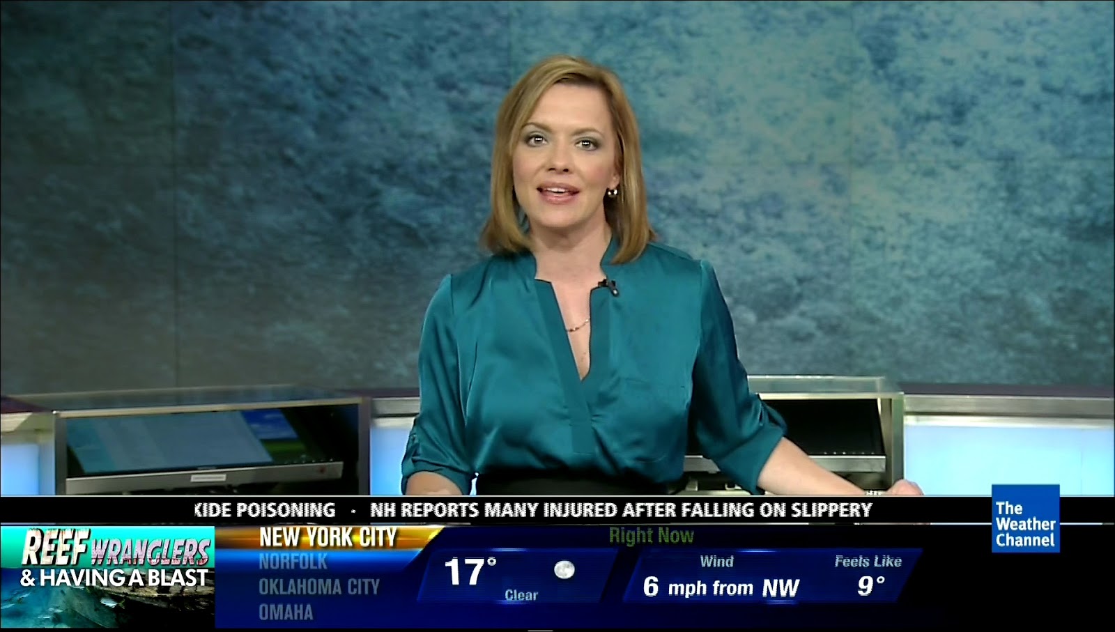 Ladies in Satin Blouses: Julie Martin - green satin blouse