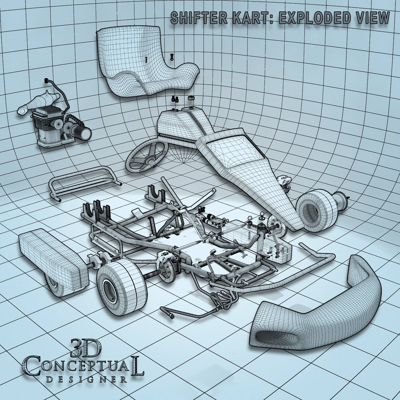 3DconceptualdesignerBlog: 3D Stock Model Build Review: Shifter Kart ...