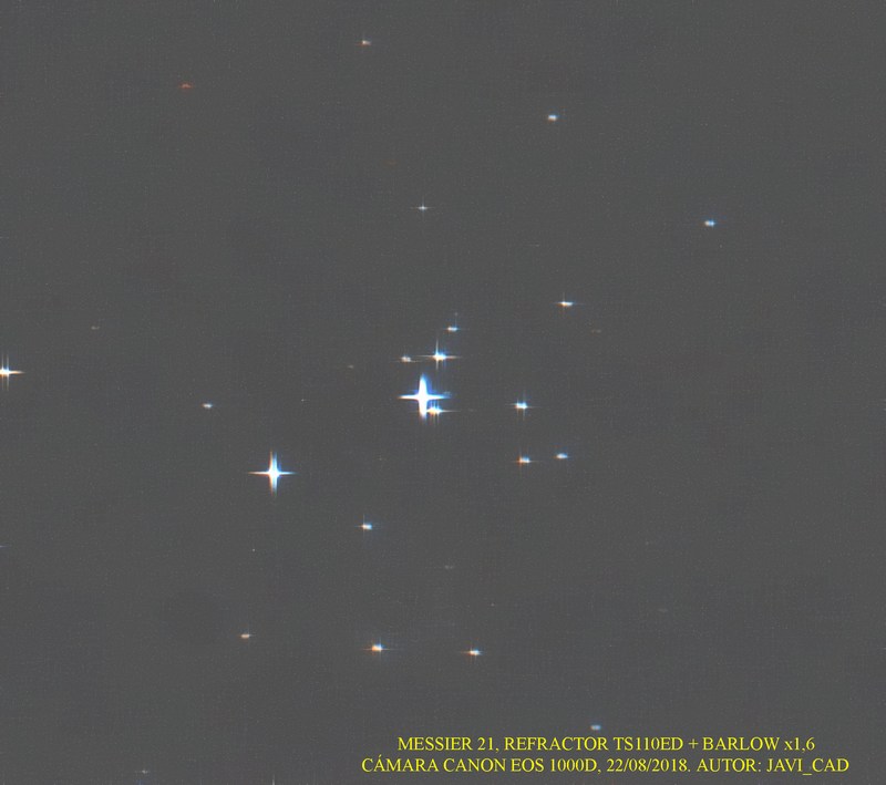 Observando el Universo: Cúmulo abierto Messier 21