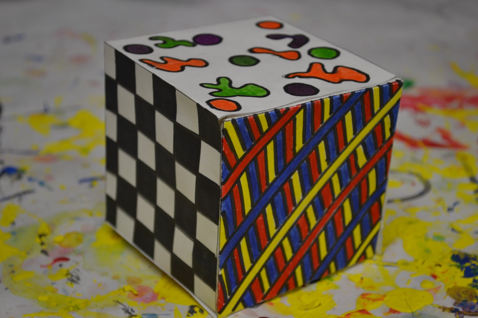 Ms. Alberg's Art Ed Blog: 6th Grade Op Art Cubes
