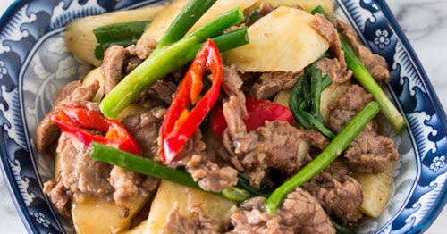 Stir Fried Chinese Yam with Beef | Christine's Recipes: Easy Chinese ...