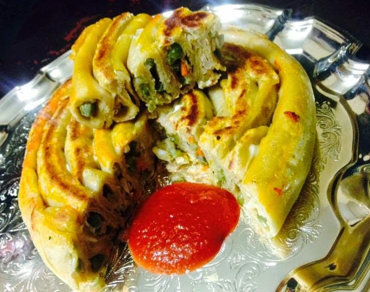 Roll Paratha Pizza - Mita's Recipe