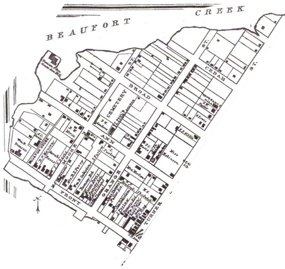 Beaufort North Carolina History: Gray's New Map of Beaufort -1880