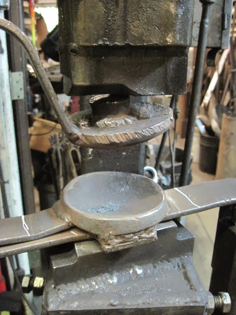 Persimmon Forge: Professional Blacksmithing: Using Dishing Dies