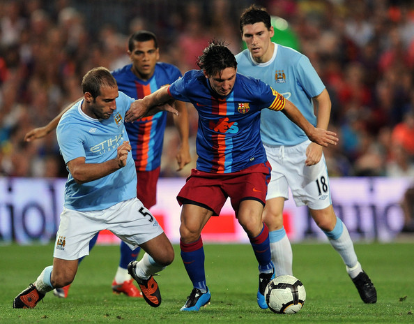 pictures Lionel Messi Barcelona V Manchester City - Joan Gamp Trophy