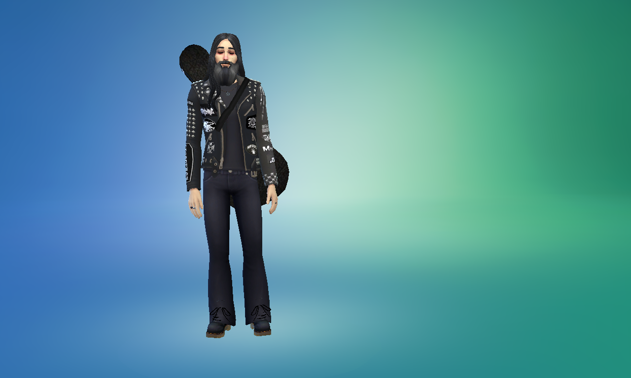 Head Bang Medusa: The Sims 4 Metalhead Battle Jacket ( JACKET )