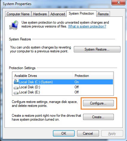 Windows Fellow: How To Enable System Restore Feature In Windows 7
