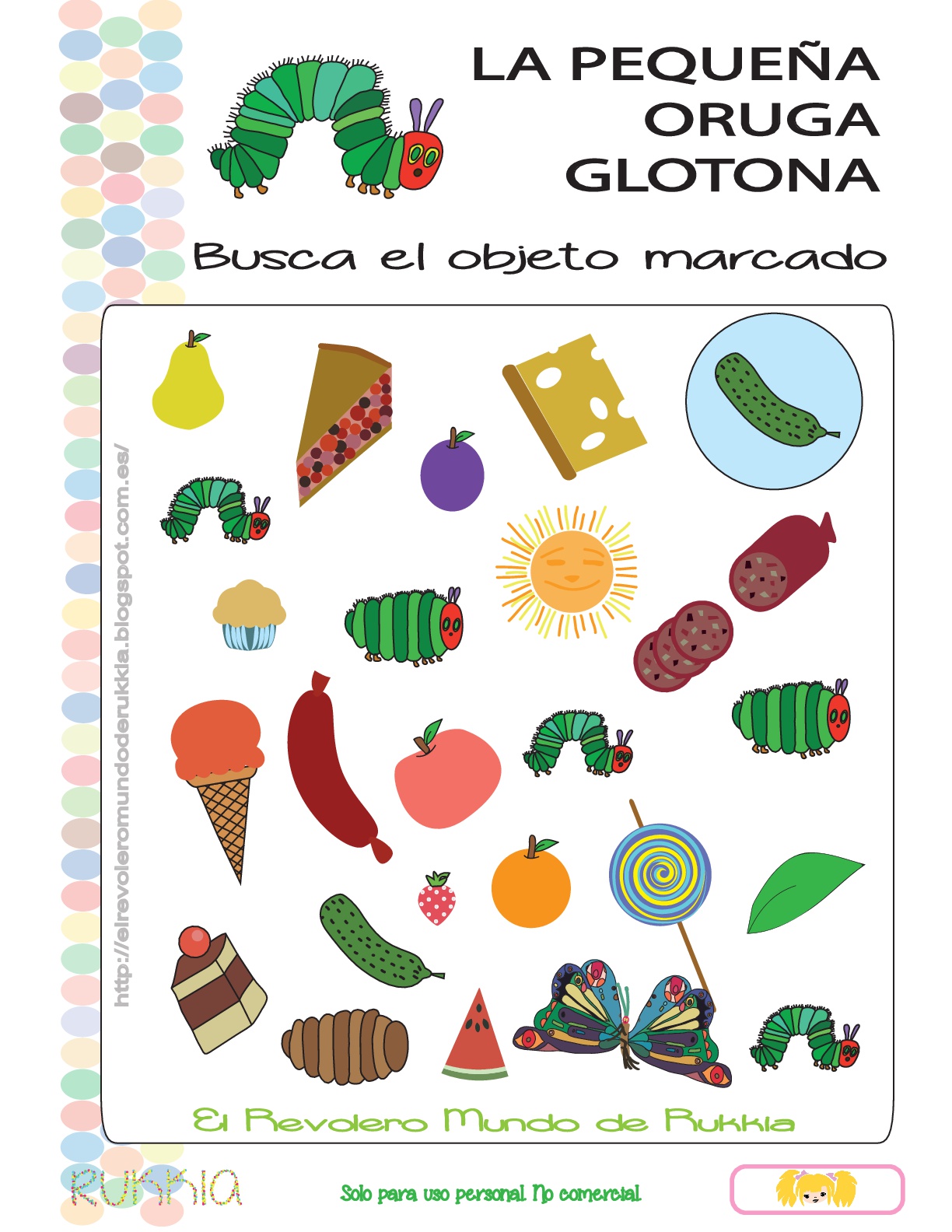 RECURSOS Y ACTIVIDADES PARA EDUCACIÓN INFANTIL: LA ORUGA GLOTONA (Erik ...