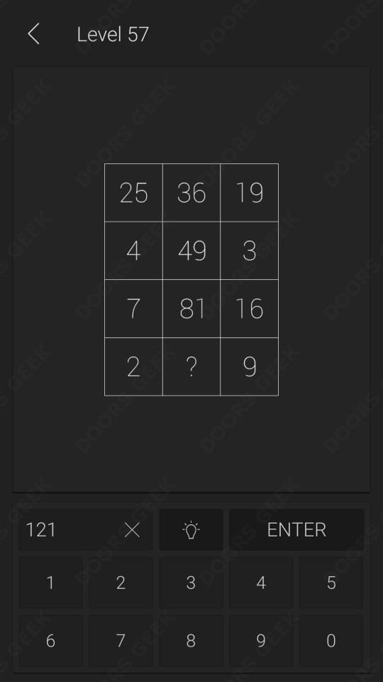 Math Level 57 Solution ~ Doors Geek
