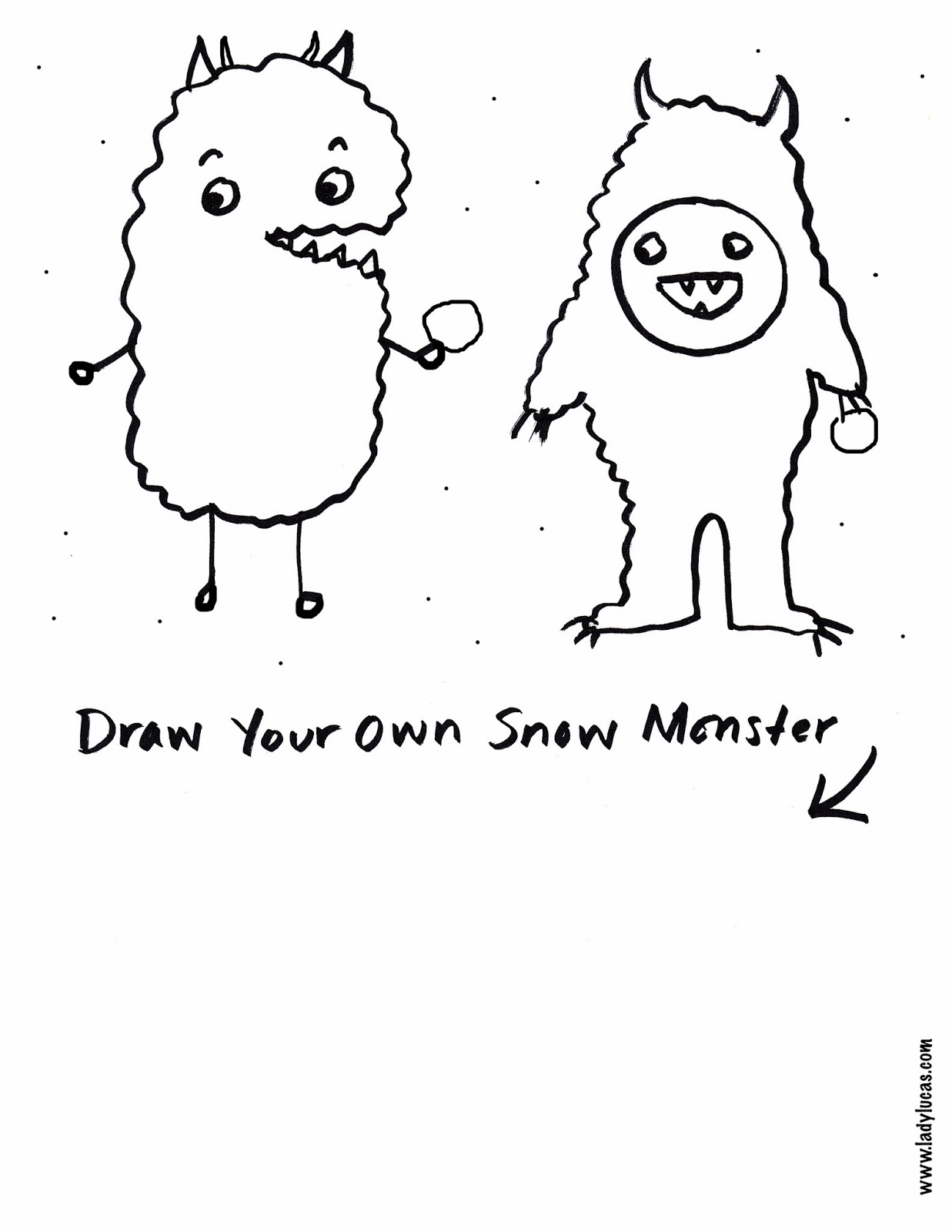 Cupcakes + Owls: Snow Monster Draw & Color for Kids