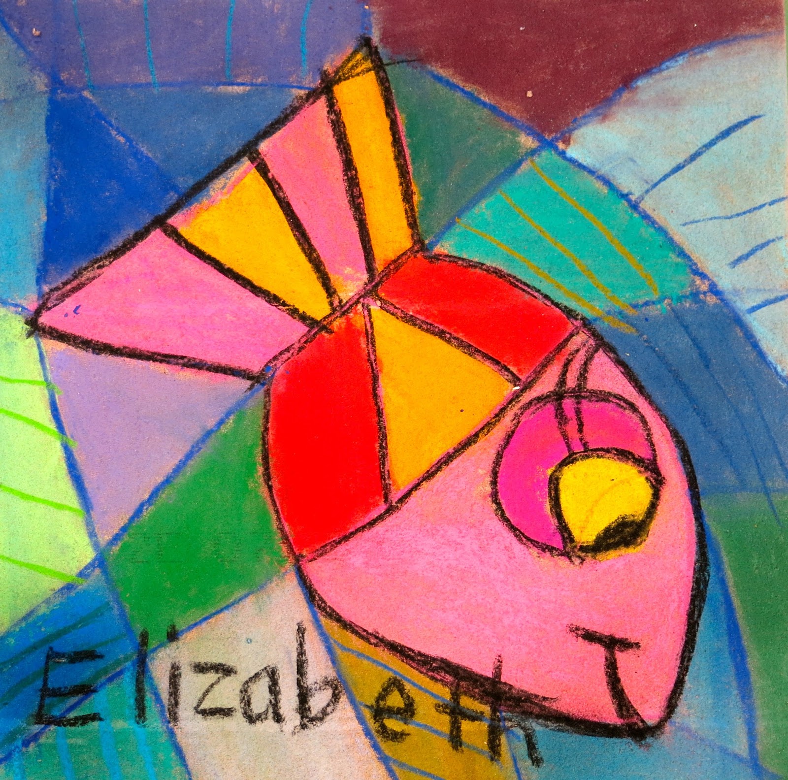 Cassie Stephens: In the Art Room: Chalked Fish Ceiling Tile