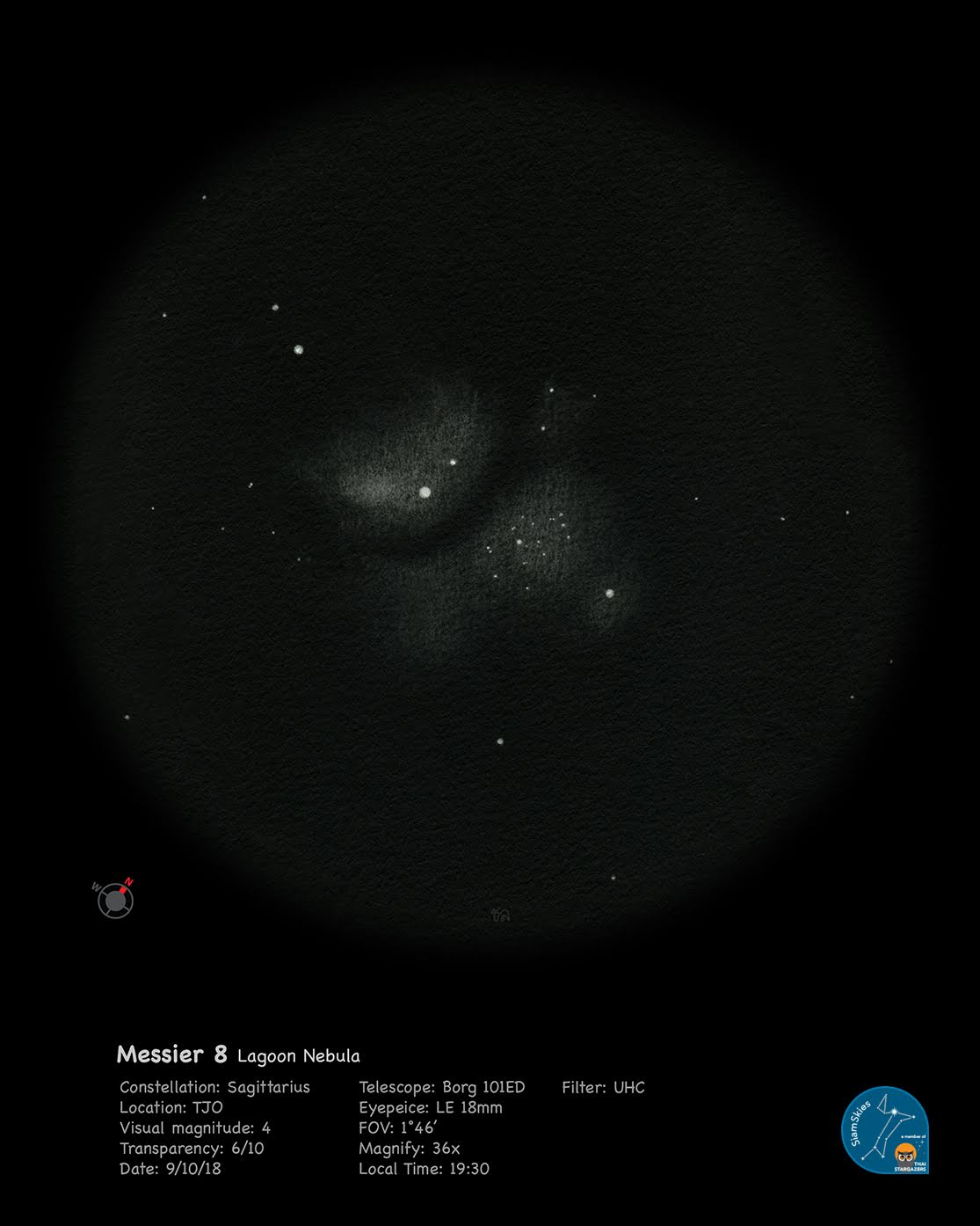 siamskies: Messier 8 : Lagoon Nebula