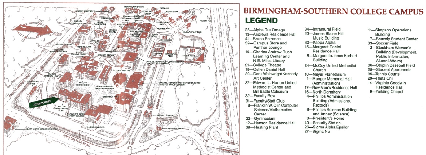 The Barthet Gallery: College Campus Pictorial Map