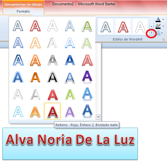 Segundo: Insertar WordArt