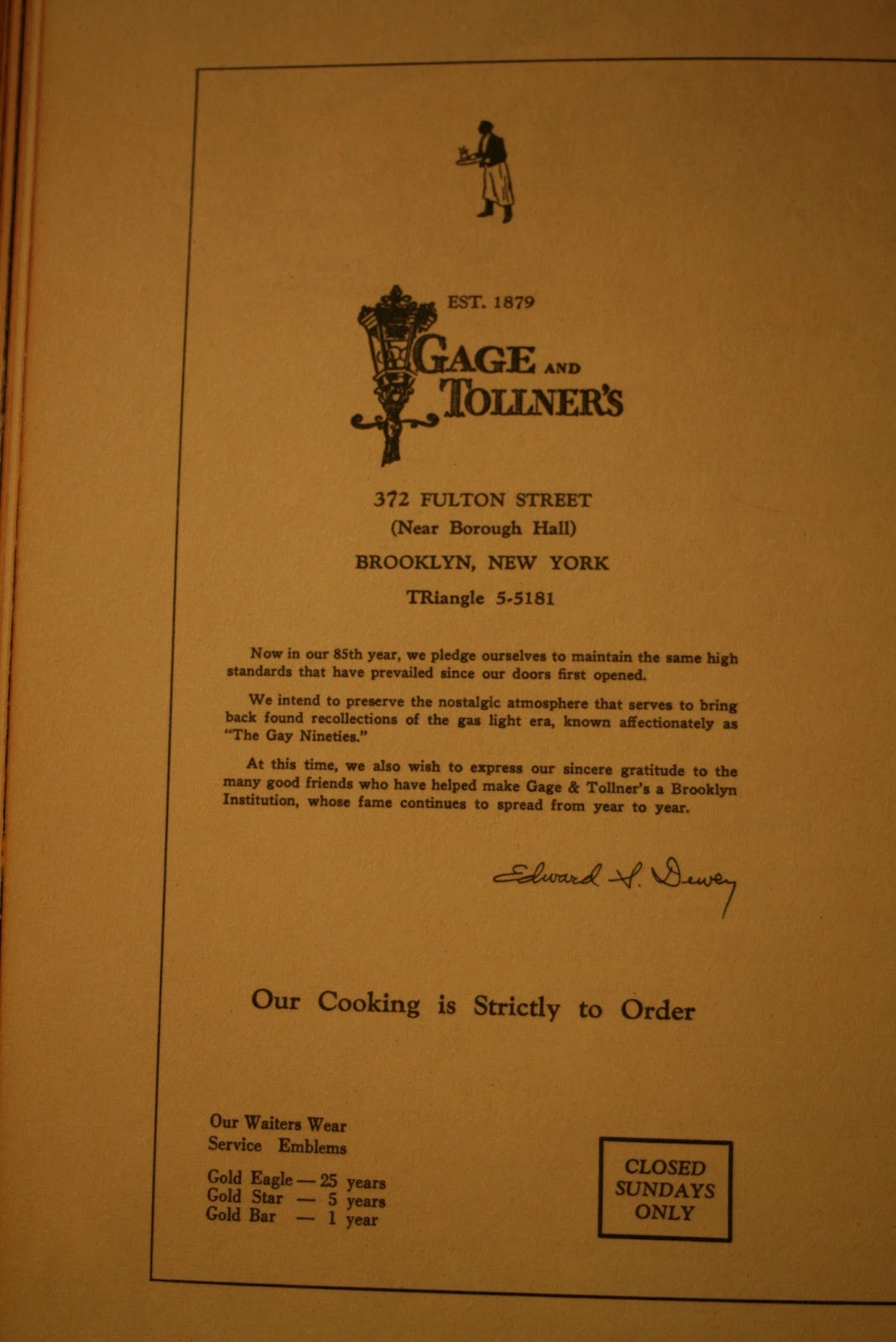 Lost City: Take a Look at Gage & Tollner's 1964 Menu