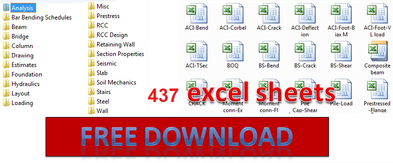 MY DATA WORLD: 437 EXCEL SHEET IN All CIVIL ENGINEERING