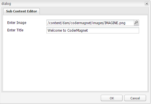 Fetch data from AEM dialog - AEM Tutorials for Beginners Fetch data from AEM dialog - AEM Tutorials for Beginners