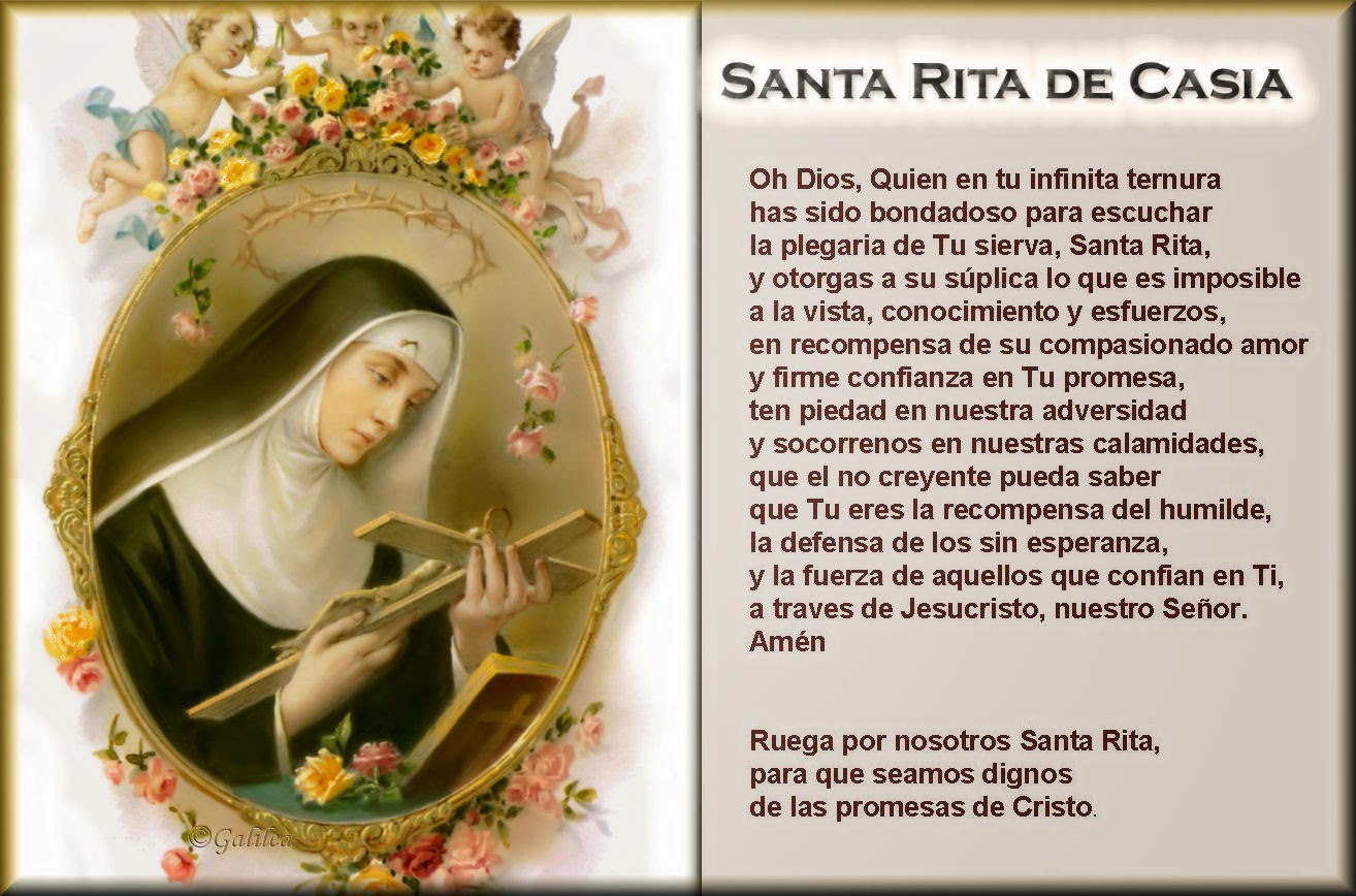Imágenes religiosas de Galilea: Oración a Santa Rita