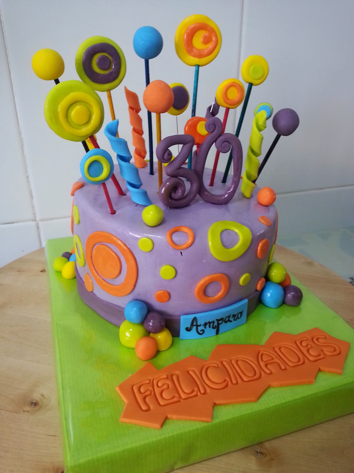 Dulces Molina: Tarta Cumple COLOR Abstracta