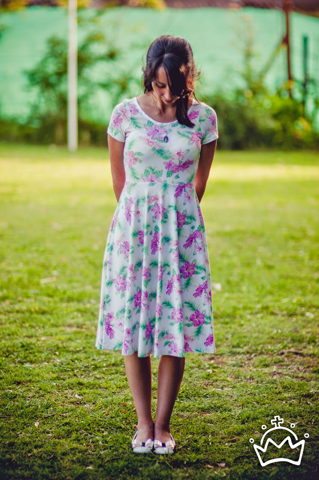 Augusta Reina: Vestido de modal con falda 1/2 campana.