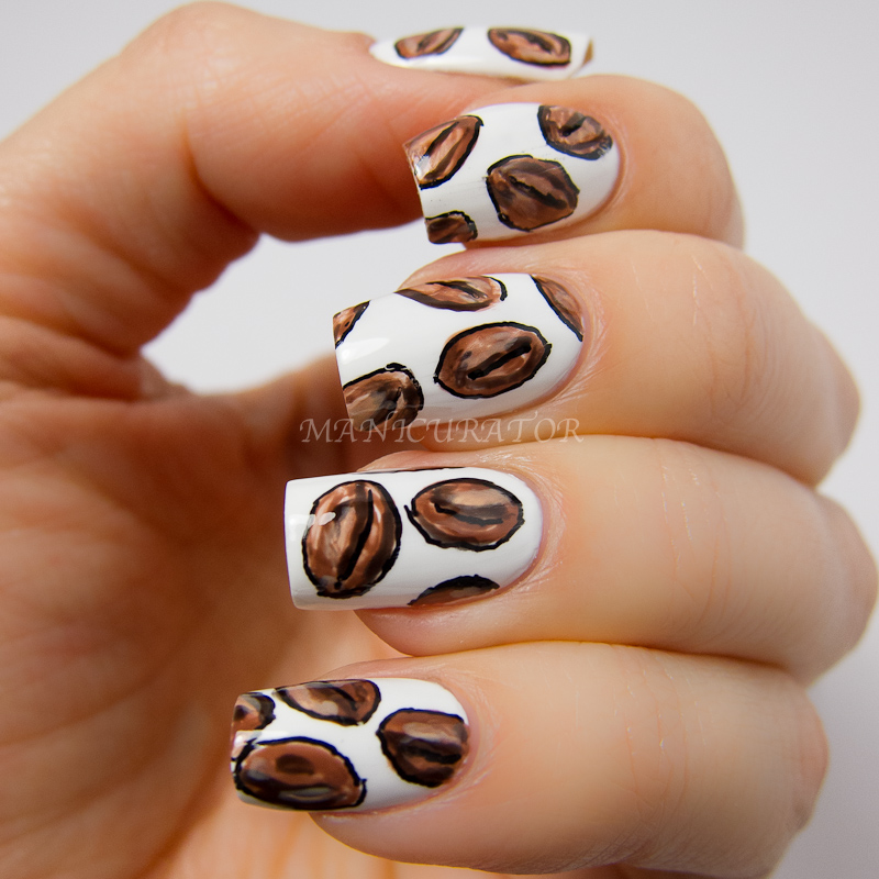 Coffee Bean Nail Art with Zoya - Digit-al Dozen Geek Week