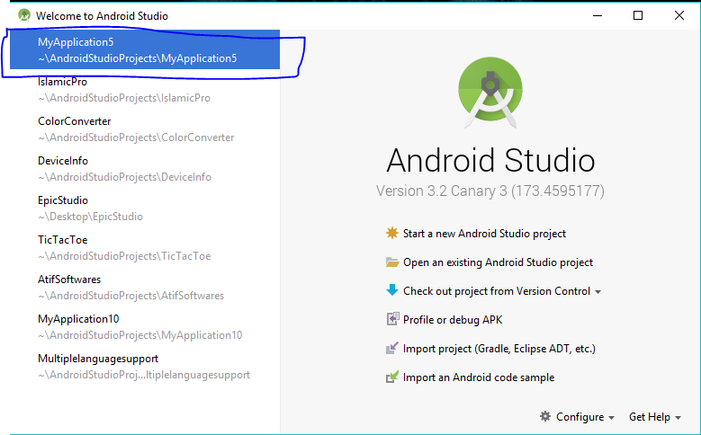How to open existing project in android studio?