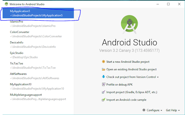 How to open existing project in android studio?