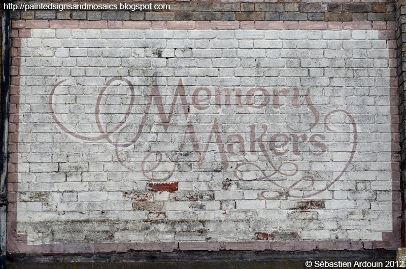 Painted signs and mosaics: H. Law, baker, and Memory Makers, Exmouth