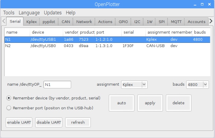 Pyssel: OpenPlotter V1, USB sensors install