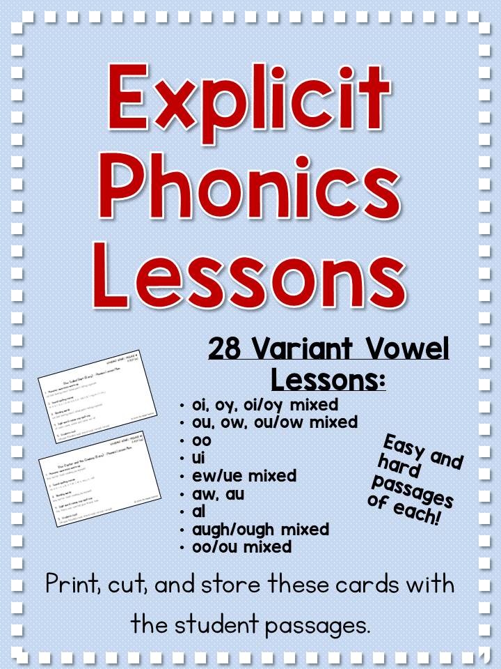 The Simple Teachers: Variant Vowel Phonics Lessons and Decodable Passages